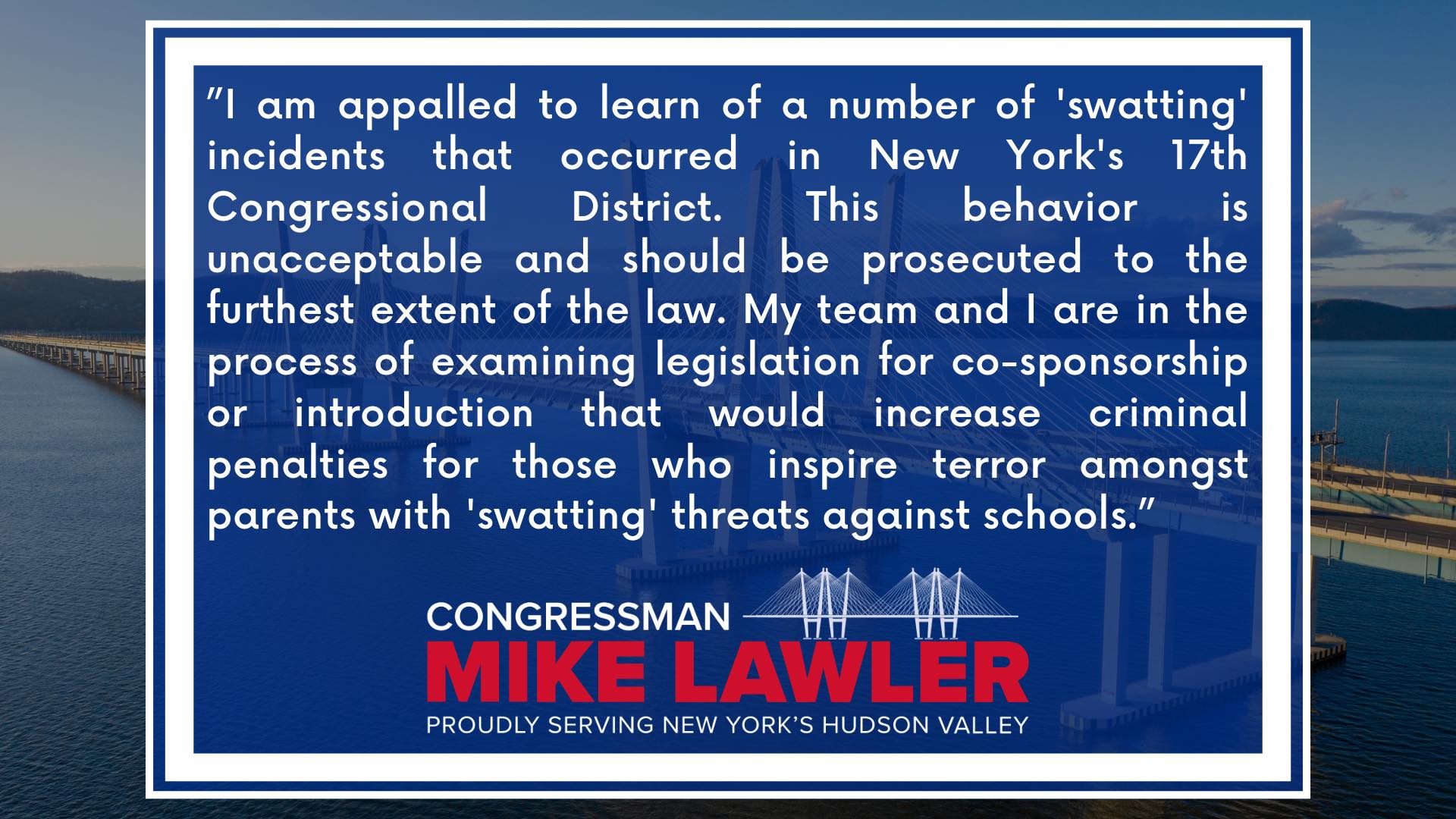 CONGRESSMAN LAWLER CONDEMNS THREATS MADE AGAINST SCHOOLS IN NY-17 ...