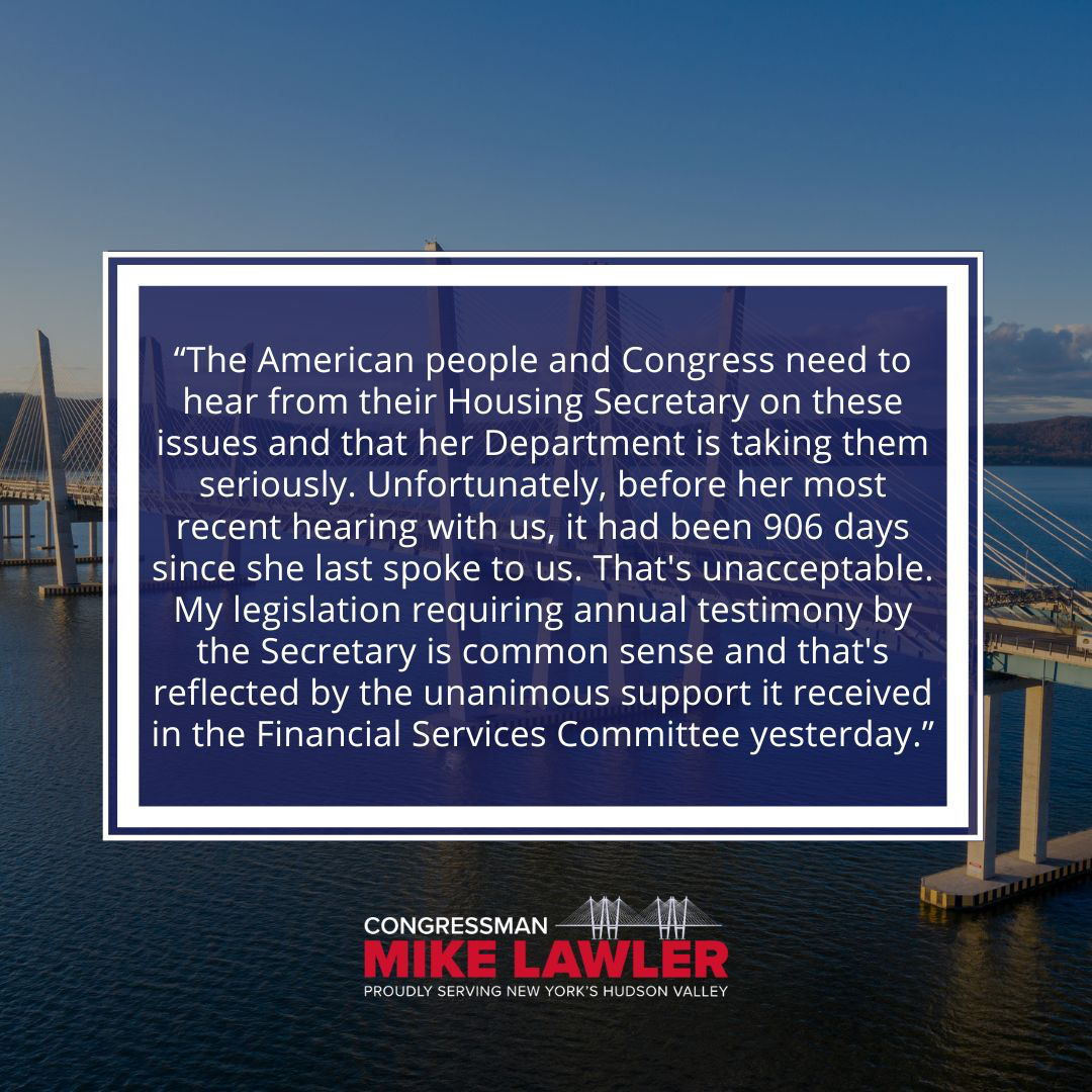 Rep. Lawler's HUD Accountability Act Receives Unanimous Support from ...