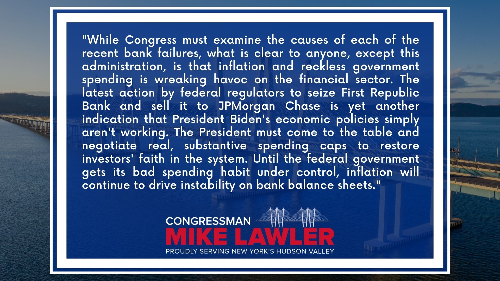 CONGRESSMAN LAWLER: INFLATION AND RECKLESS GOVERNMENT SPENDING IS ...