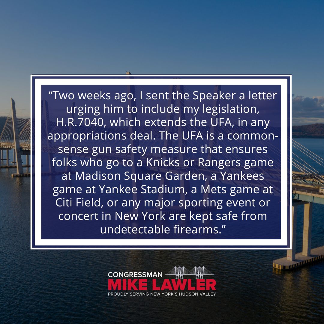 CONGRESSMAN LAWLER PRAISES INCLUSION OF EXTENSION OF UNDETECTABLE ...